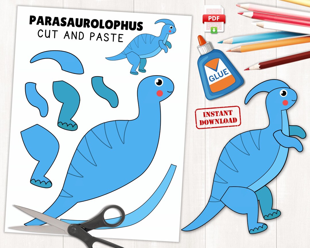 Parasaurolophus Dinosaur Craft Template | Animal Craft | Build a ...