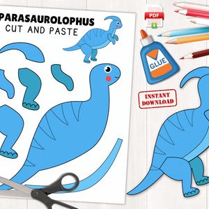 Parasaurolophus Dinosaur Craft Template | Animal Craft | Build a ...