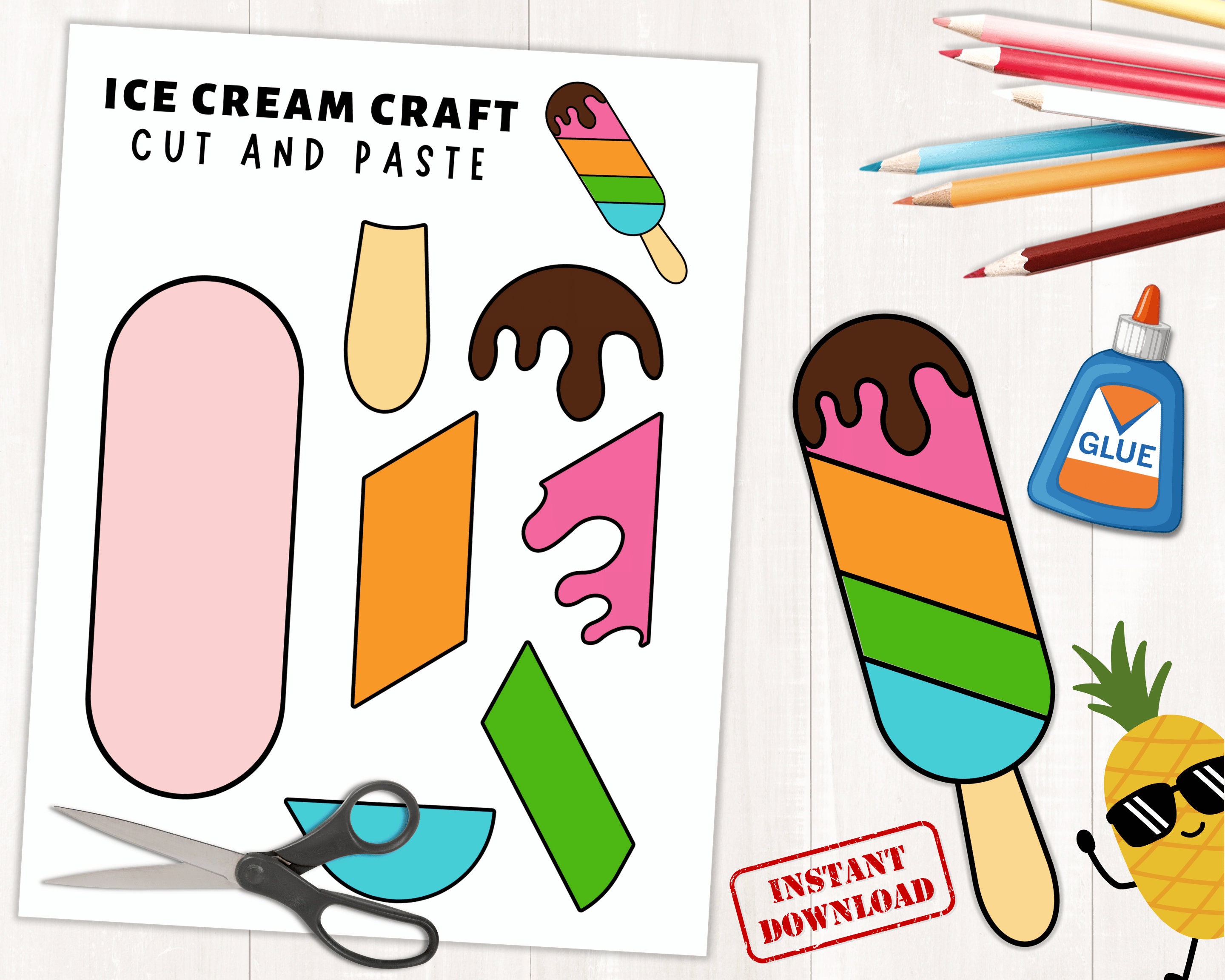 Printable Ice Cream Craft | Build an Ice Cream | Summer Craft Activity ...