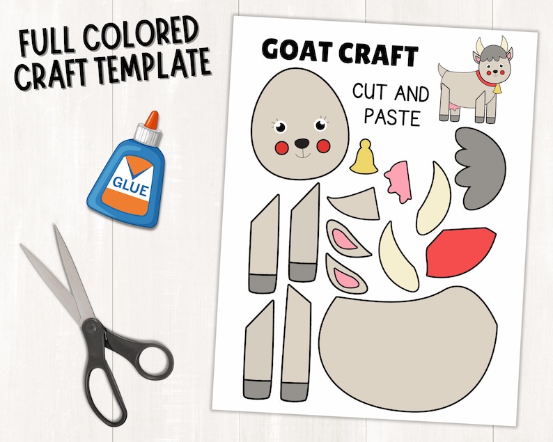 Printable Goat Craft Template | Farm Animal Craft for Kids | Farm ...