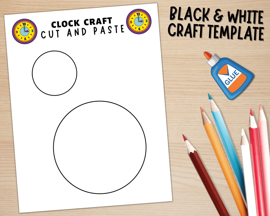 Printable Clock Craft for Kids, Telling Time Activity, Build a Clock ...