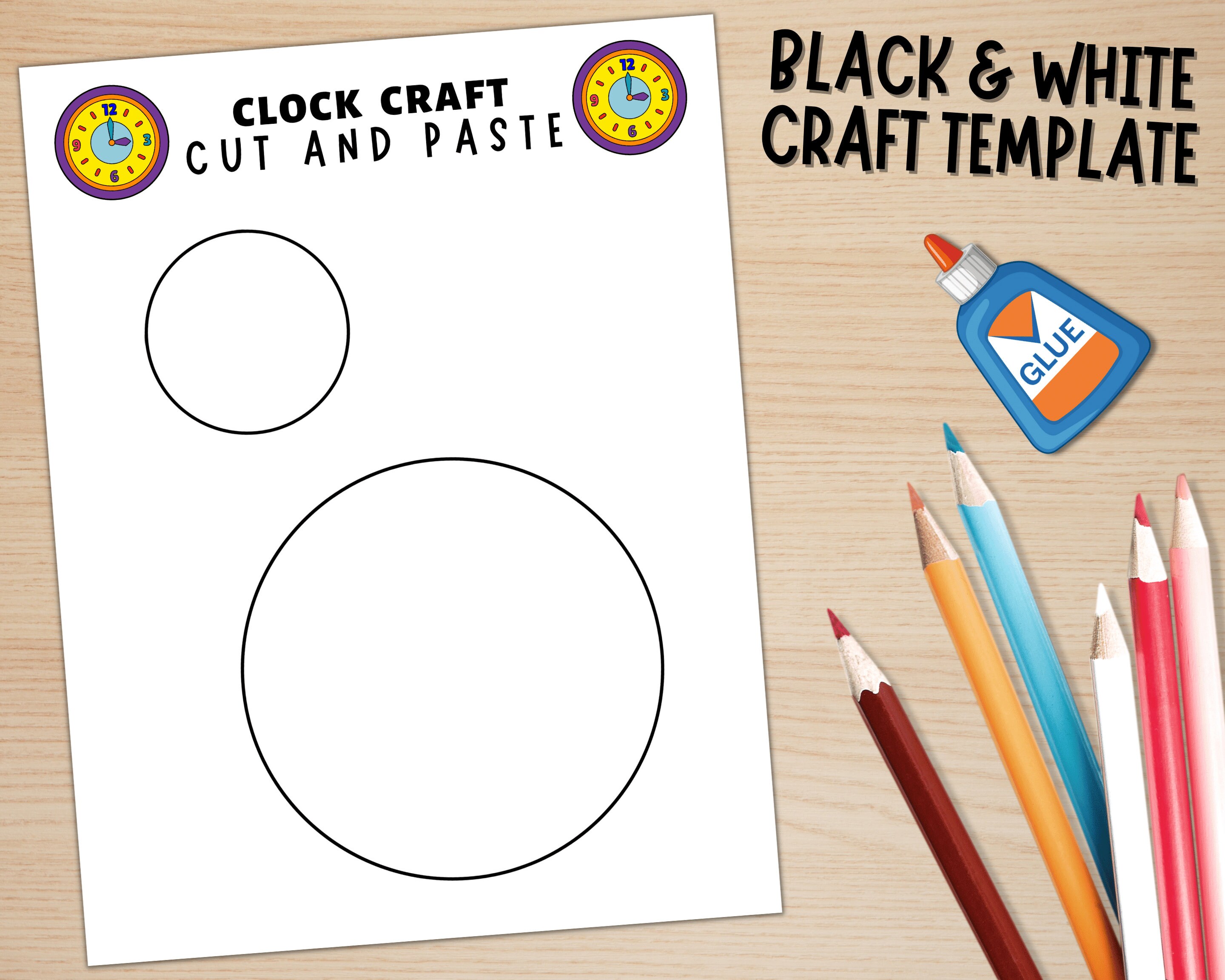 Printable Clock Craft for Kids, Telling Time Activity, Build a Clock ...