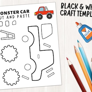 Monster Car Craft | Printable Template | Transportation Craft | Monster ...