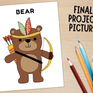 Printable Native American Craft | Bear Craft Template | Native American ...