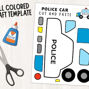Printable Police Car Craft | Transportation Craft | Build a Police Car ...