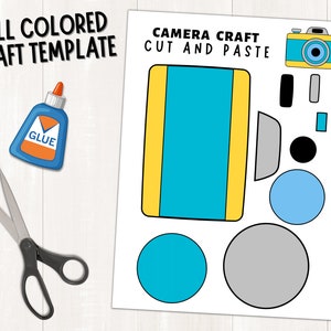 Printable Camera Craft for Kids | Camera Cut & Paste Craft Template ...