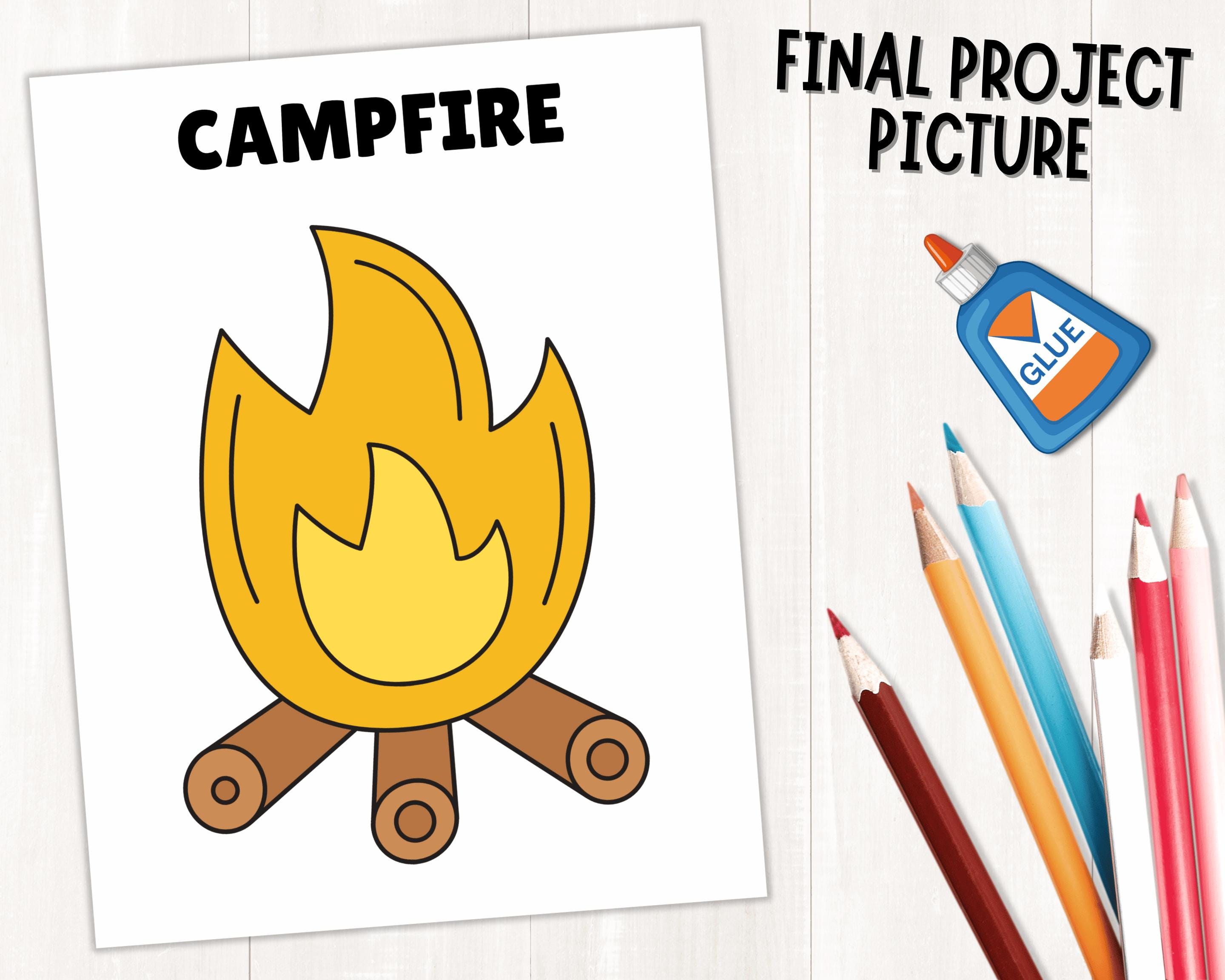 Printable Campfire Craft for Kids | Camping Theme PDF Activity Prek–3rd ...