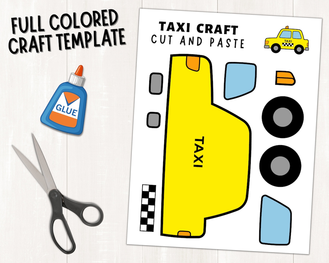 Printable Taxi Craft Transportation Craft Build a Taxi Cab Cut and ...