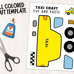 Printable Taxi Craft | Transportation Craft | Build a Taxi Cab | Cut ...