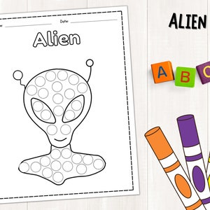 Outer Space Dot Marker | Printable Space Do a Dot Coloring Pages ...