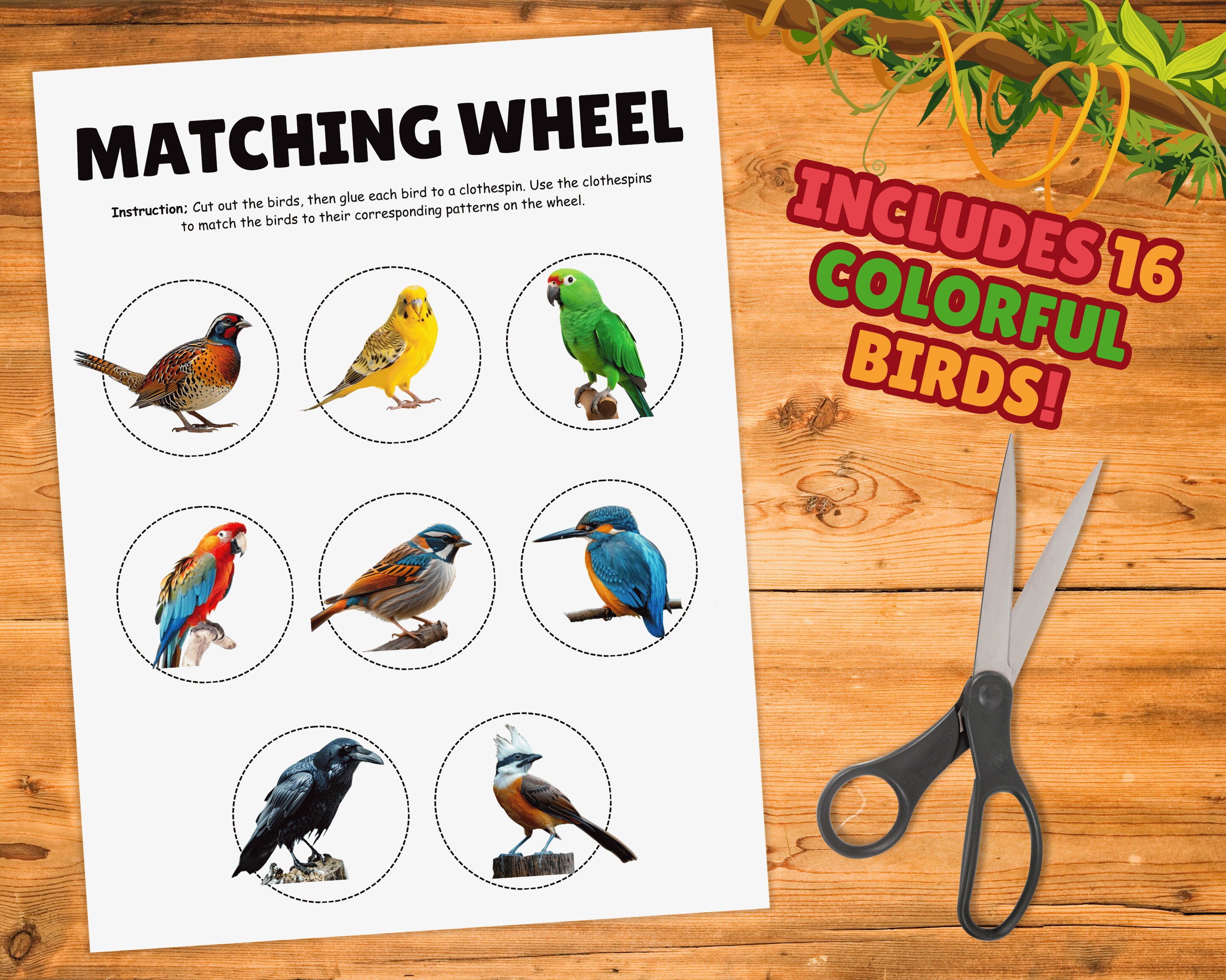 Bird Matching Wheel Activity | Bird Pattern Game | Spring | Preschool ...