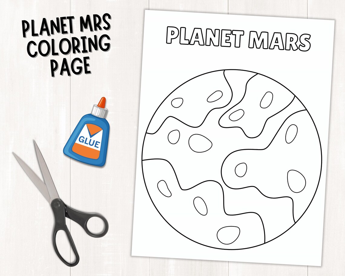 Printable Mars Planet Craft for Kids | Solar System and Space Theme ...