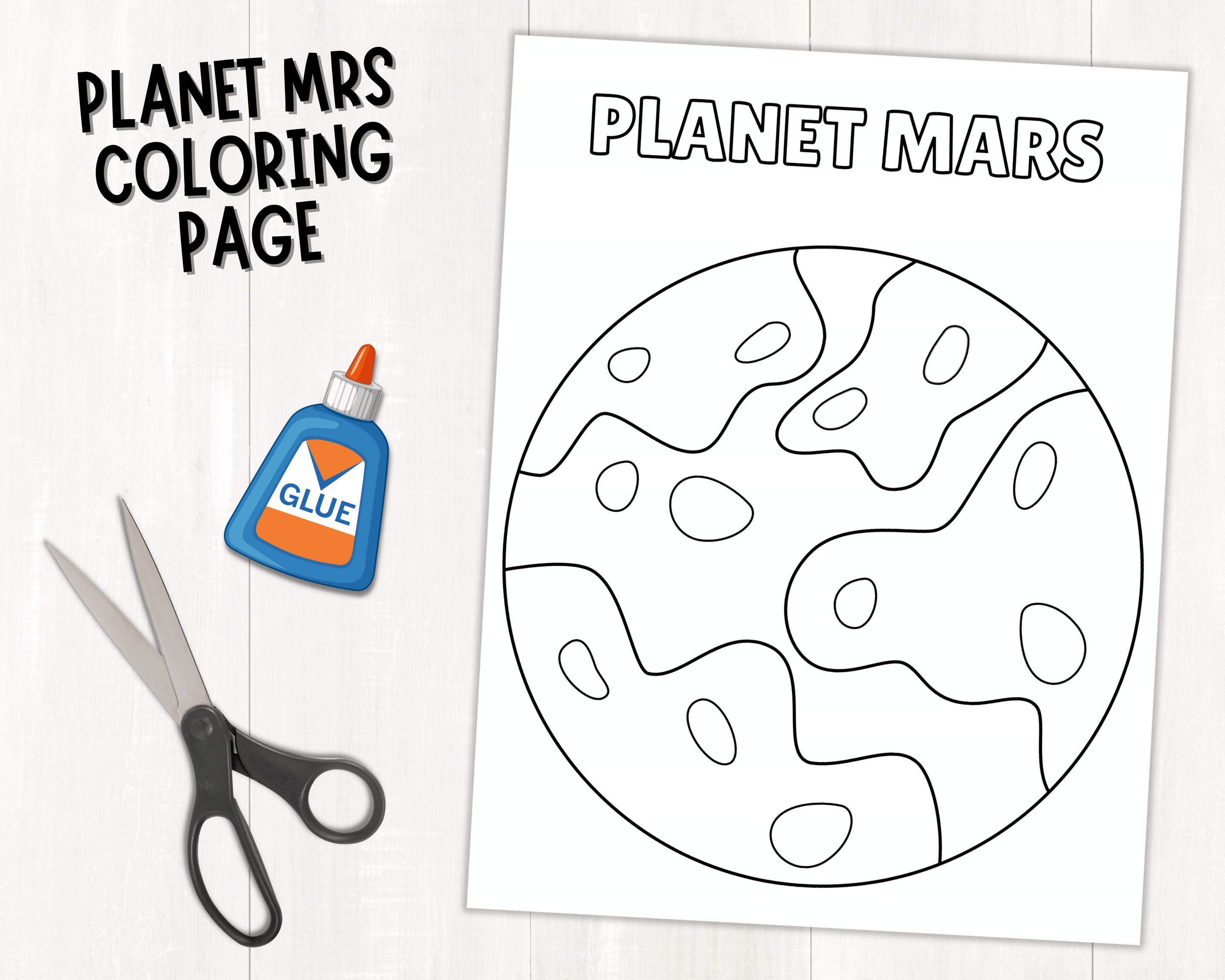 Printable Mars Planet Craft for Kids | Solar System and Space Theme ...