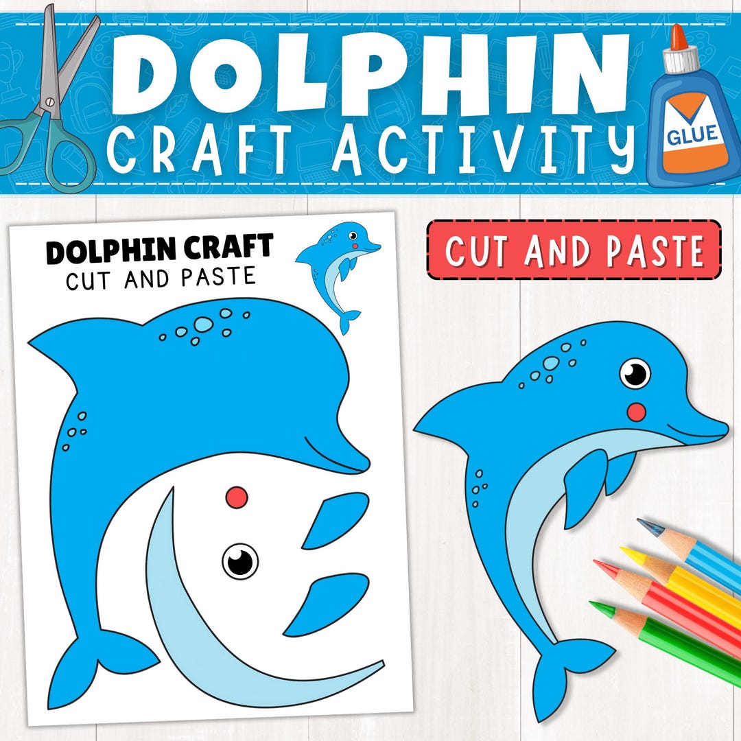 Printable Dolphin Craft Template | Summer Craft Activity | Sea Animal ...
