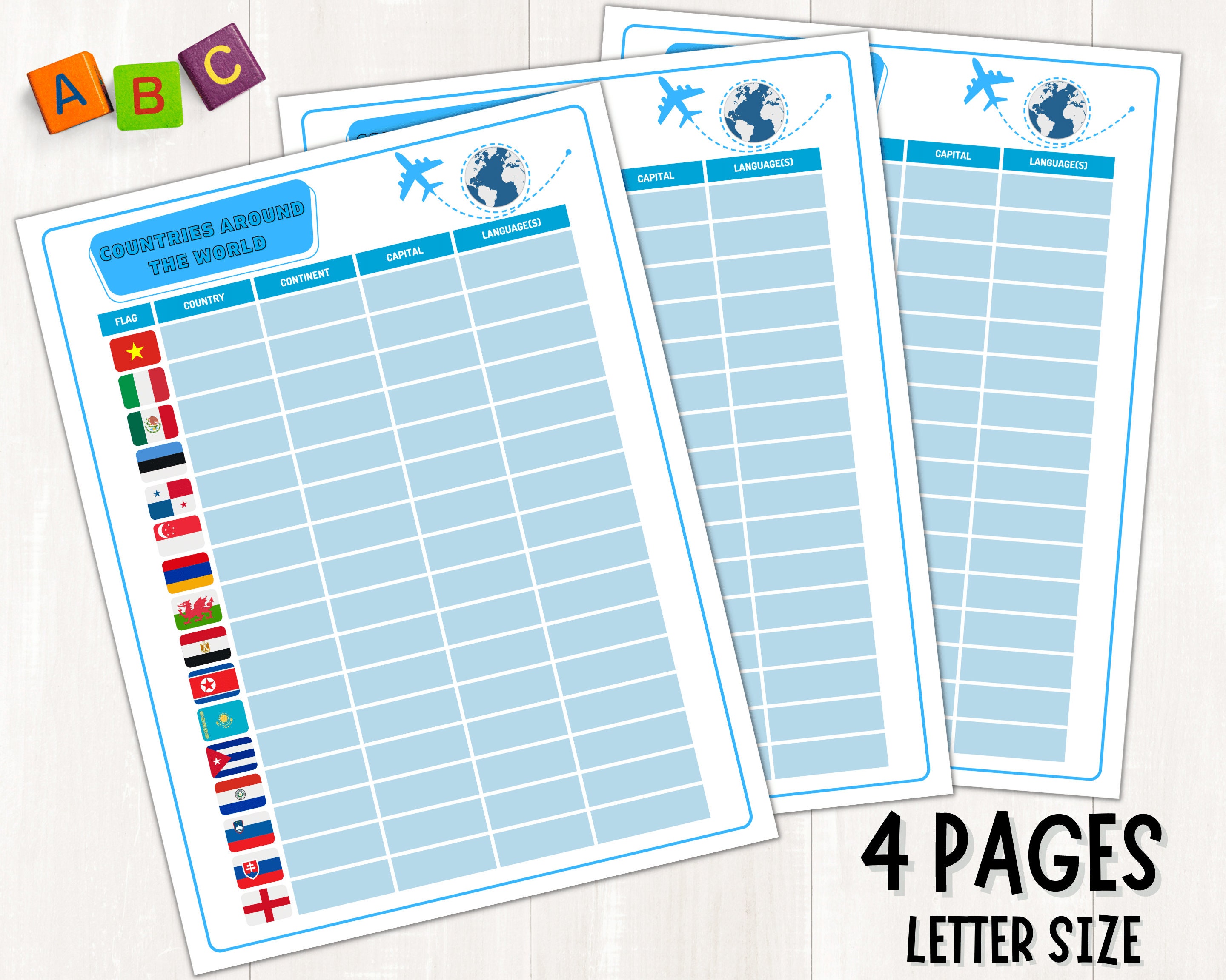Printable Countries of the World Worksheets | Geography Worksheets ...