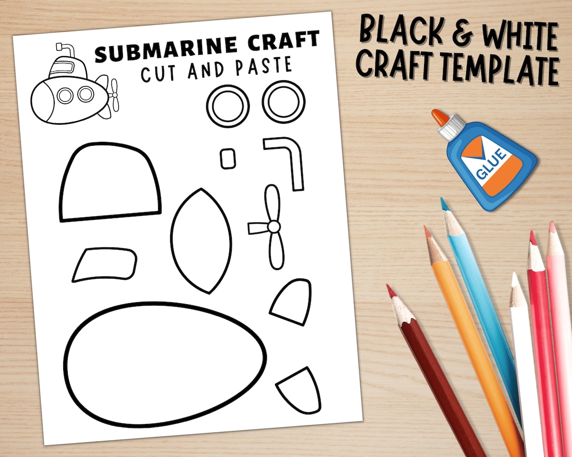Printable Submarine Craft Transportation Craft Build a Submarine Indoor ...