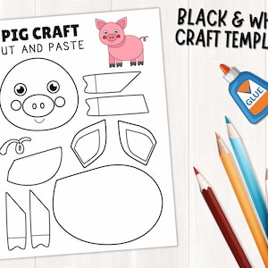 Printable Pig Craft | Farm Animal Craft | Preschool Activity | Color ...