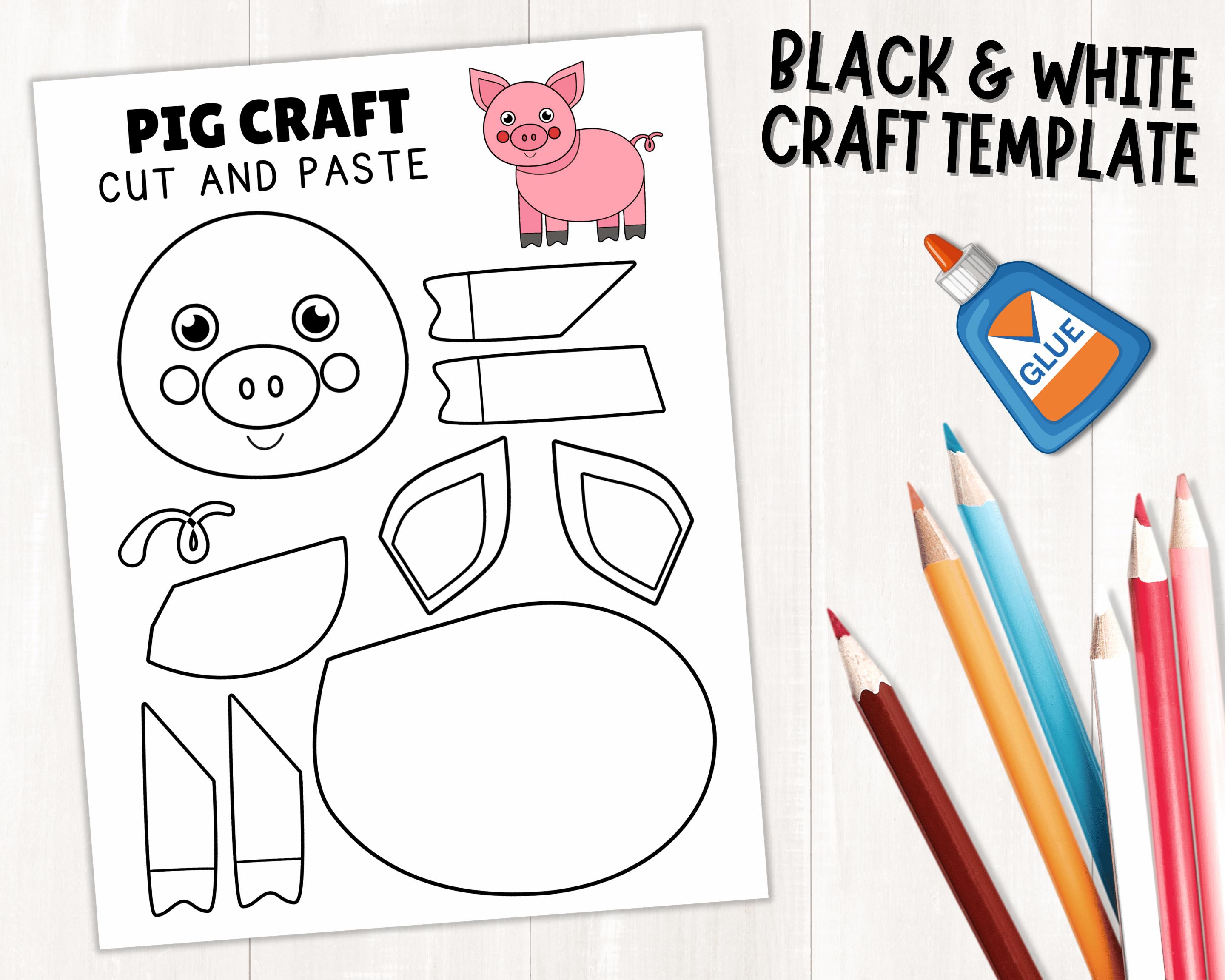 Printable Pig Craft | Farm Animal Craft | Preschool Activity | Color ...