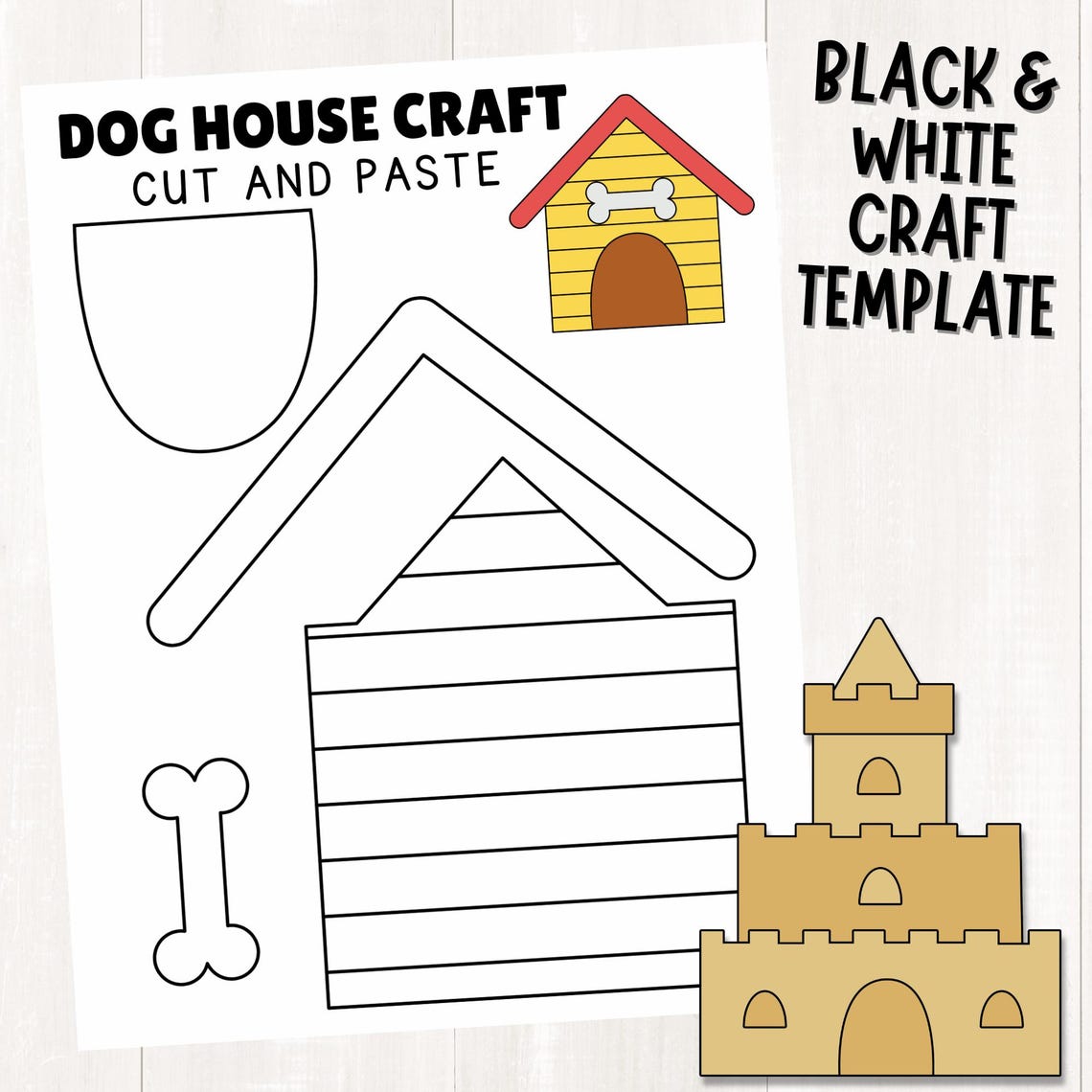 Printable Dog House Craft Template | Summer Craft Activity | Build a ...