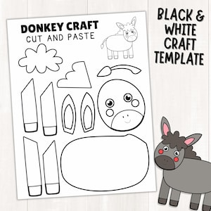 Donkey Craft Template for Kids | Paper Donkey | Farm Animal Craft ...