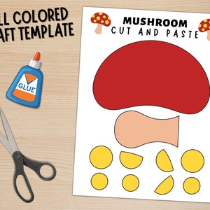 Printable Mushroom Craft | Mushroom Cut & Glue Craft | Build a Mushroom ...