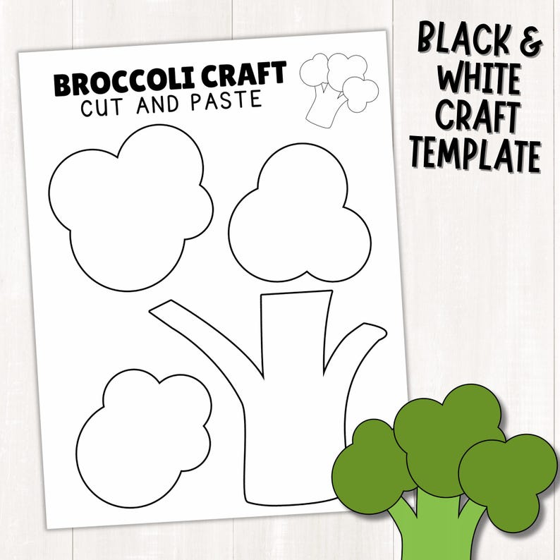 Printable Broccoli Craft Template | Vegetable Craft Activity | Build a ...