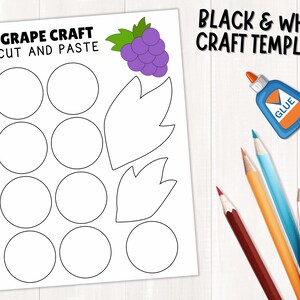Printable Grape Craft Template | Letter G Craft | Summer Fruit Craft ...