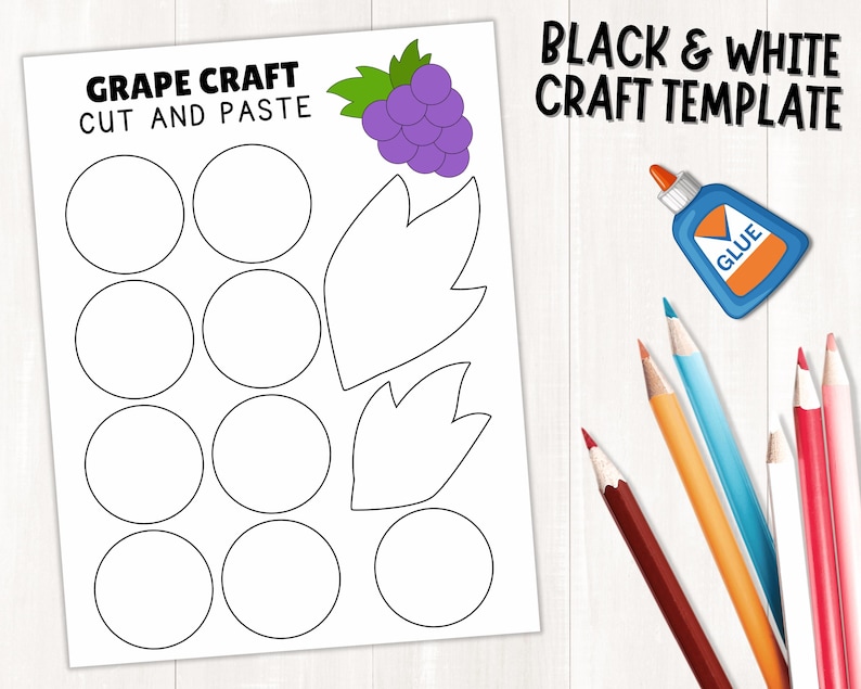 Printable Grape Craft Template | Letter G Craft | Summer Fruit Craft ...