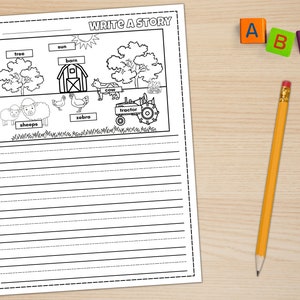 Picture Writing Prompts With Labels | Kindergarten Picture Writing ...