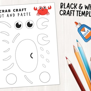 Crab Craft, Printable Template, Sea Life Activity, Ocean Animal Craft ...