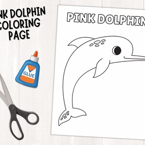 Pink Dolphin Craft Template for Kids | Ocean Animal Craft | Summer ...