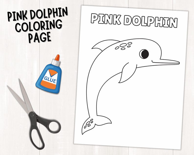 Pink Dolphin Craft Template for Kids | Ocean Animal Craft | Summer ...
