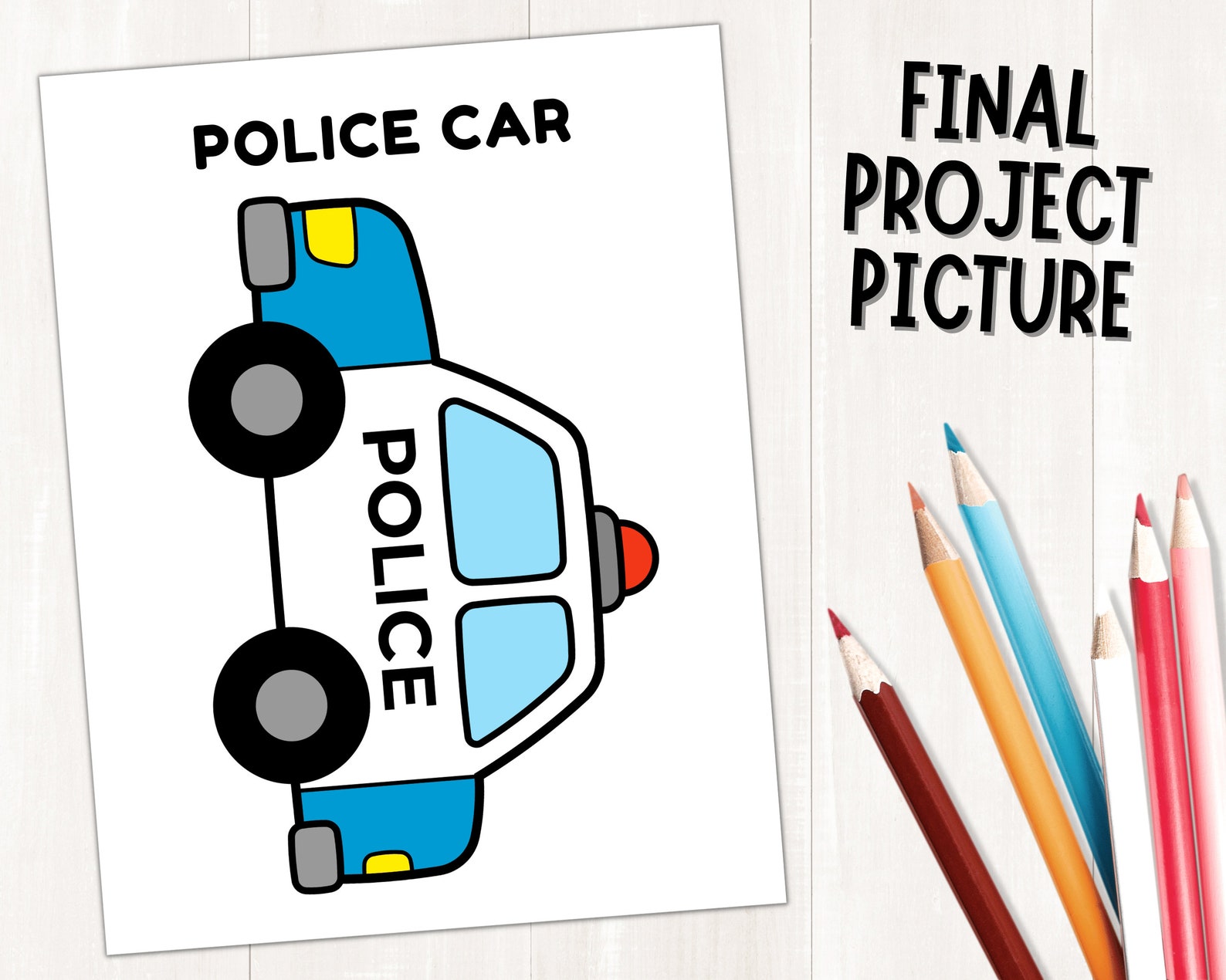 Printable Police Car Craft | Transportation Craft | Build a Police Car ...