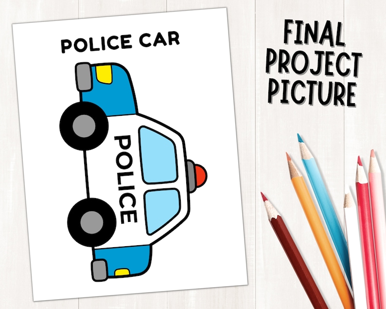 Printable Police Car Craft | Transportation Craft | Build a Police Car ...