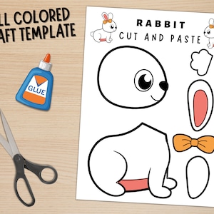 Printable Rabbit Craft Template | Farm Animal Craft | Build a Rabbit ...