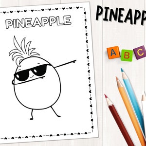 Printable Fun Fruits Coloring Pages for Kids, Summer Coloring Sheets ...