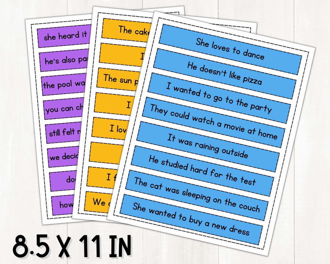 Compound Sentences Hands-on Activity Sentence Building Activity ...