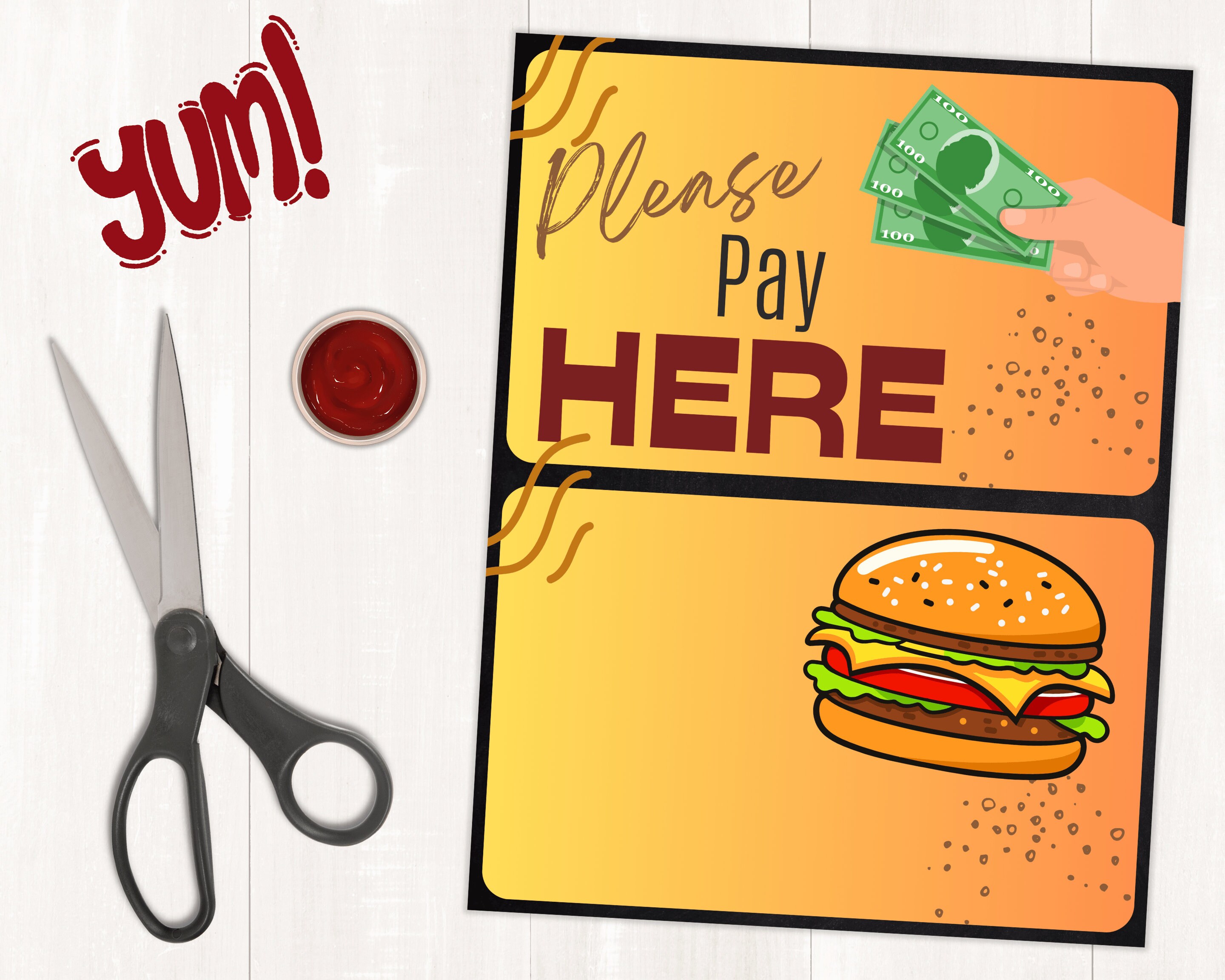 Burger Shop Pretend Play Dramatic Play Printables Build a Burger Game ...