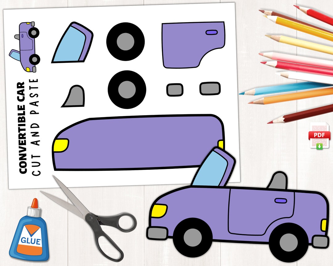 Convertible Car Craft for Kids | Car Printable Template ...