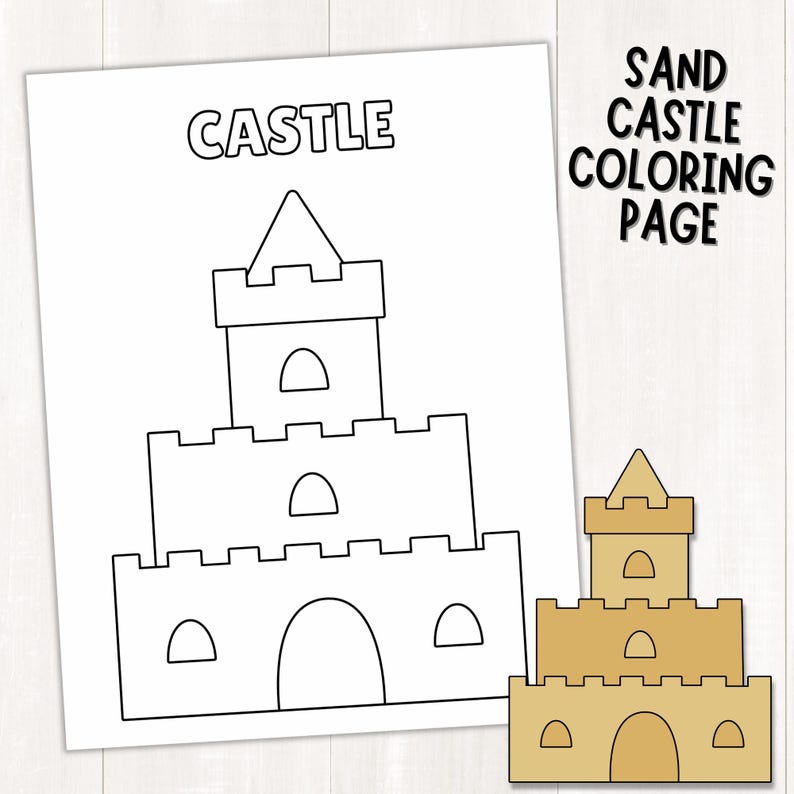 Printable Sand Castle Craft Template | Summer Craft Activity | Build a ...