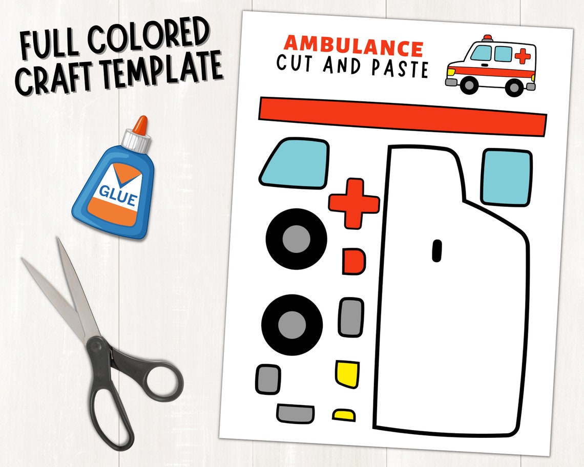 Printable Ambulance Craft, Transportation Craft, Build an Ambulance ...