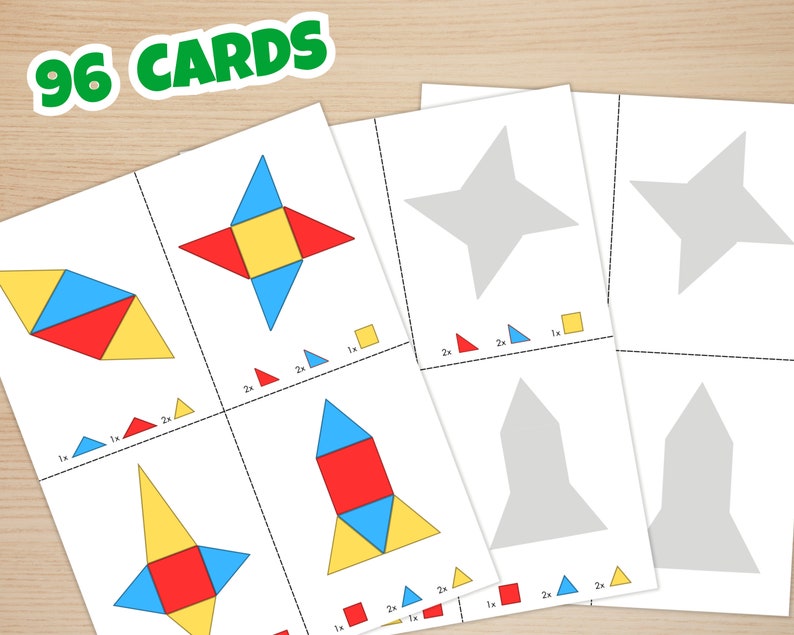 Magnetic Tiles Printable Templates Magnetic Tile Card Puzzles Building ...