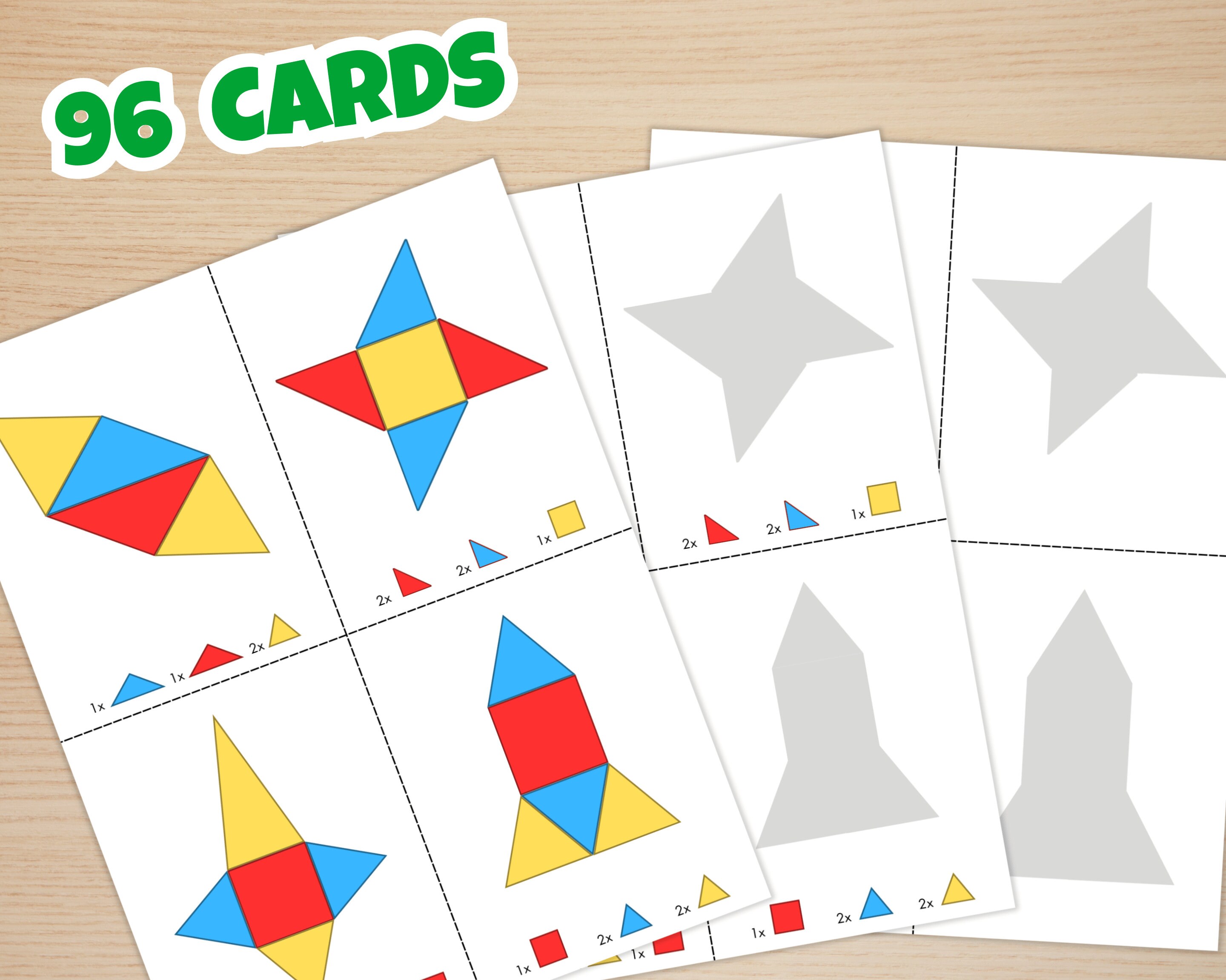 Magnetic Tiles Printable Templates Magnetic Tile Card Puzzles Building ...