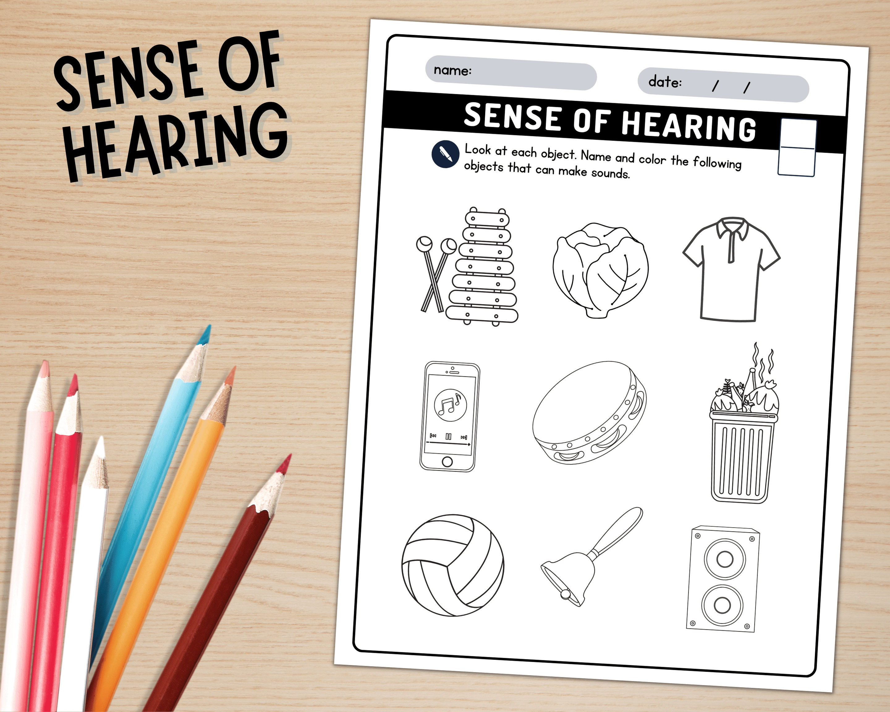 My Five Senses Activities Worksheets, 5 Senses Coloring Sheets ...