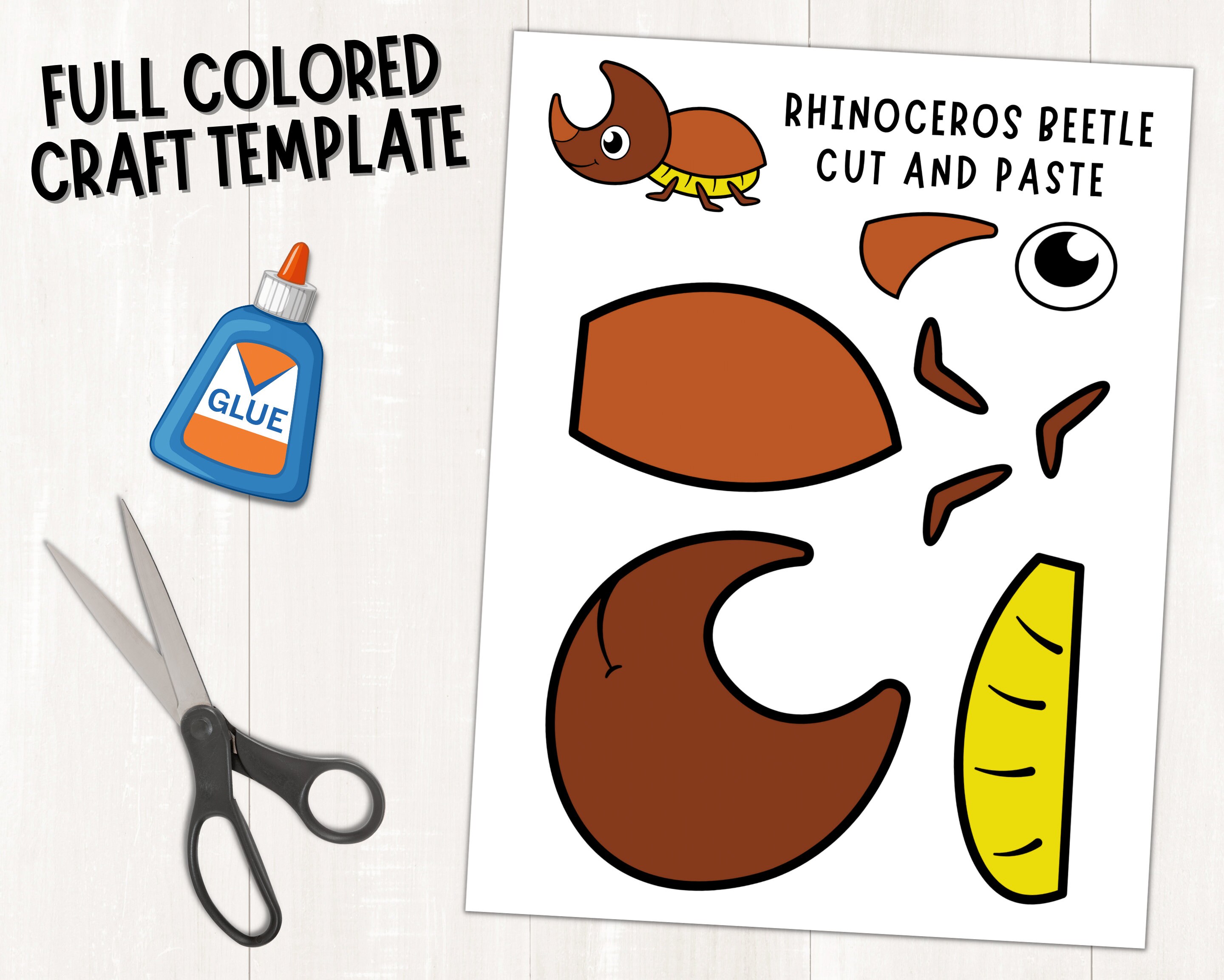 Rhinoceros Beetle Craft Insect Craft Activity Rhino Beetle - Etsy