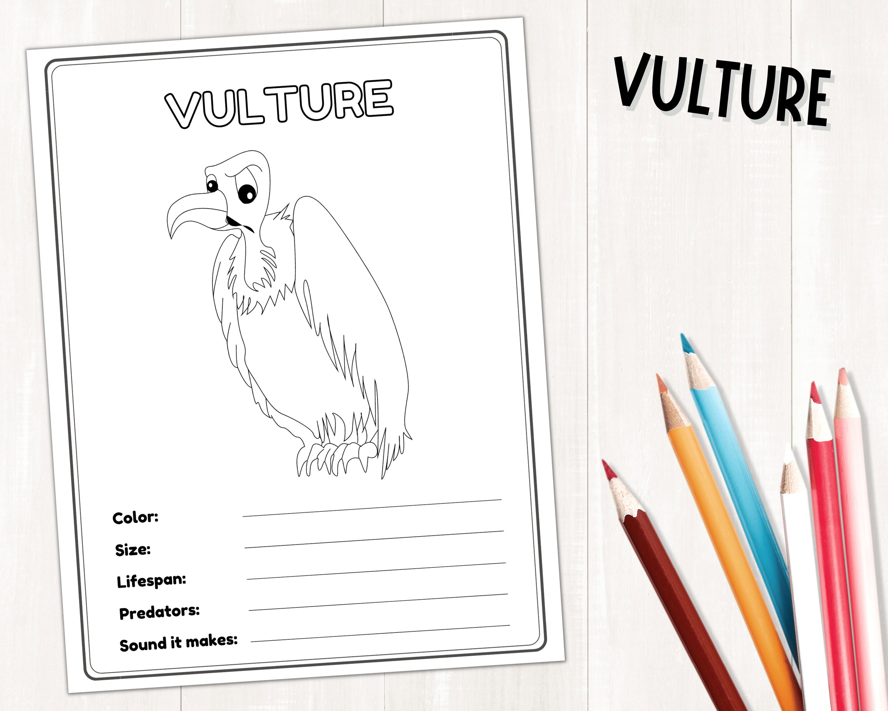 Printable Wild Animals Coloring Pages for Kids, Wild Animals Research ...