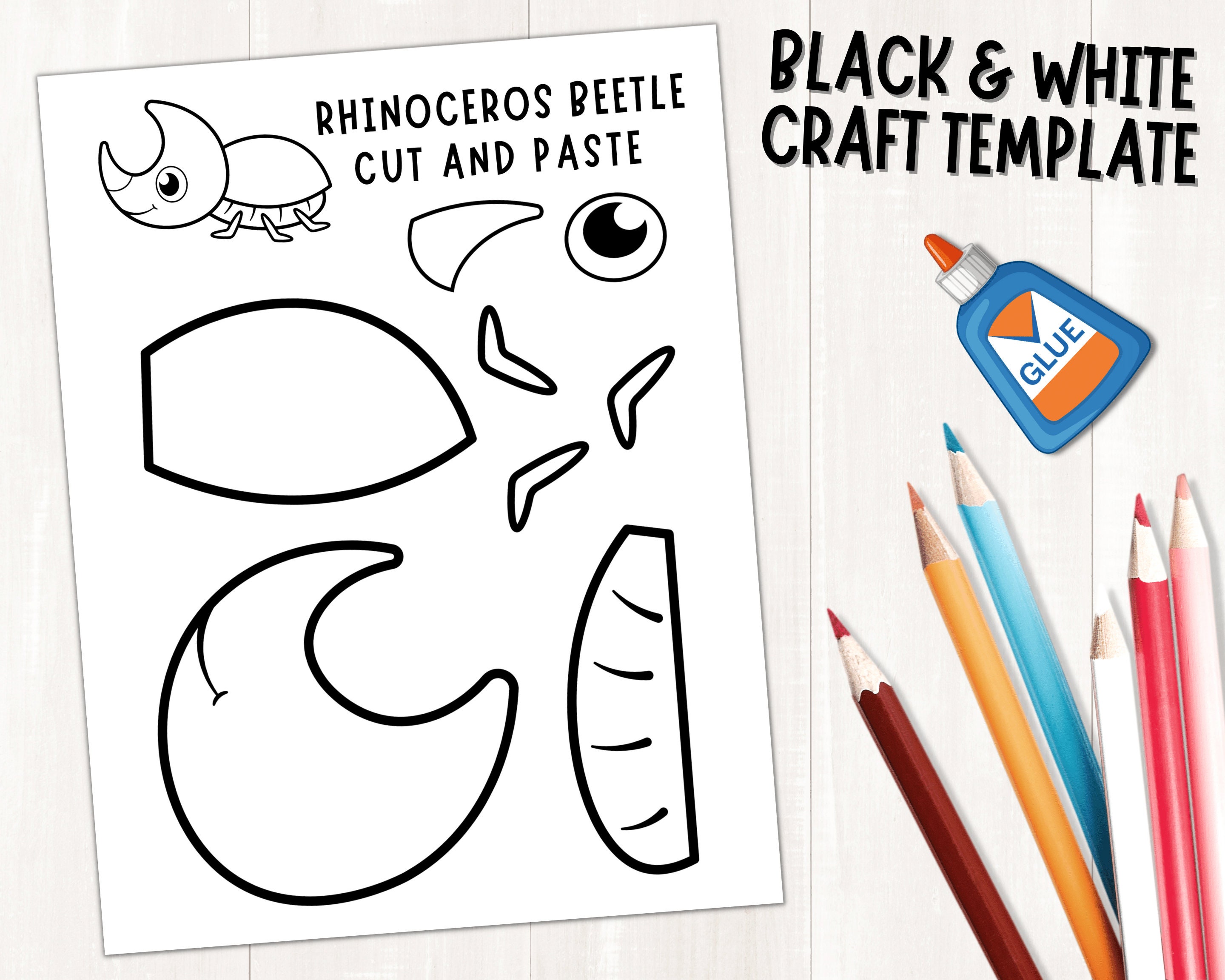 Rhinoceros Beetle Craft Insect Craft Activity Rhino Beetle - Etsy