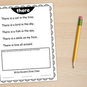 Sight Word Poems | Sight Word Activity | Worksheets | Read & Draw ...
