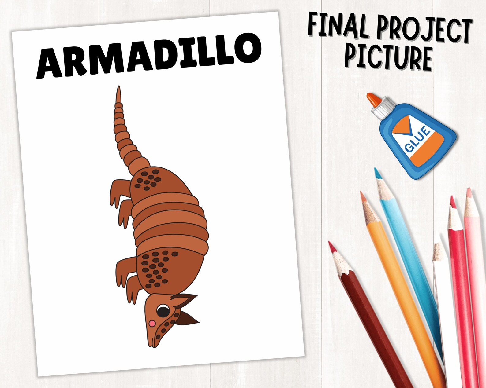 Printable Armadillo Craft for Kids | Build an Armadillo | Summer ...