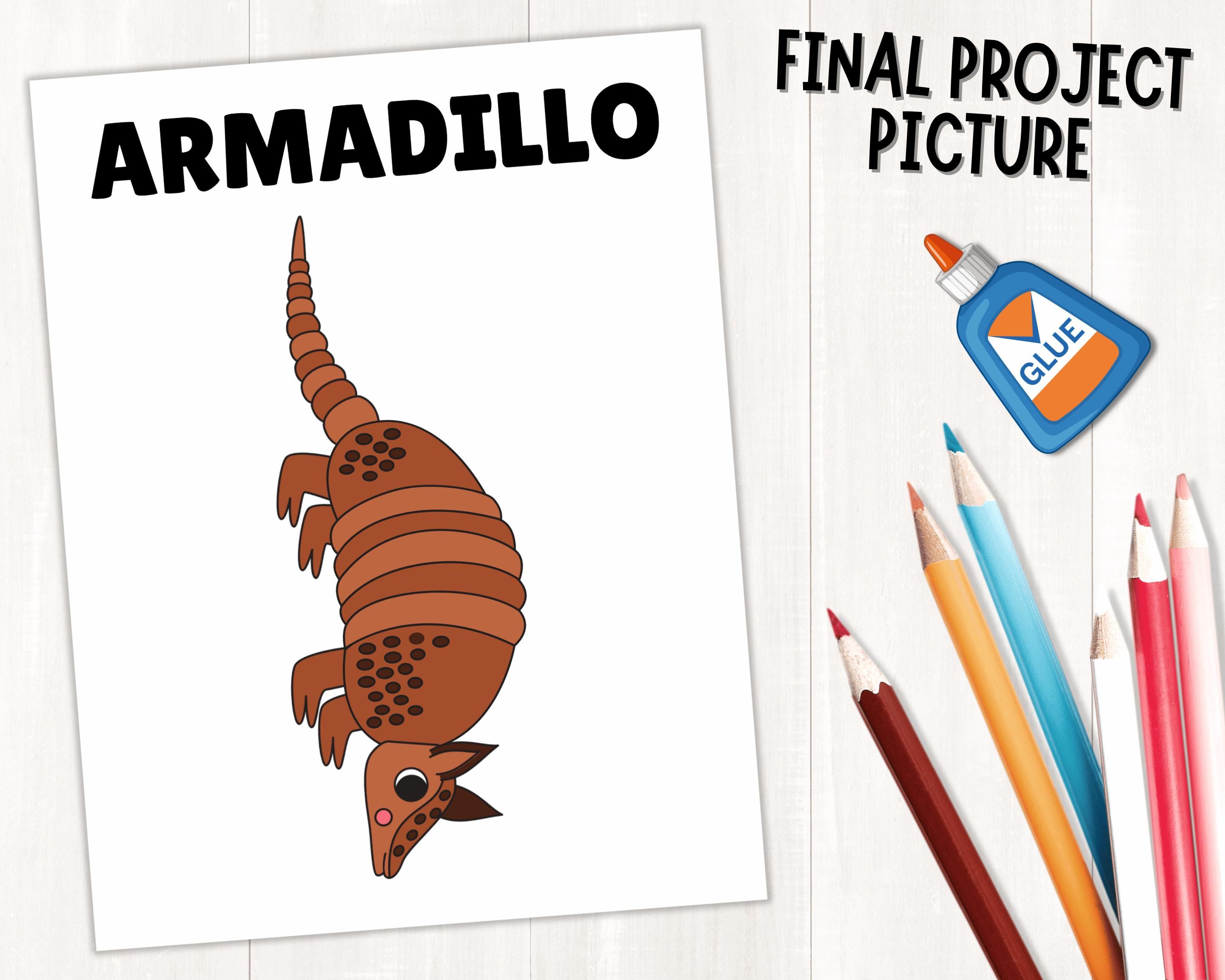 Printable Armadillo Craft for Kids | Build an Armadillo | Summer Activities | Color, Cut, and ...